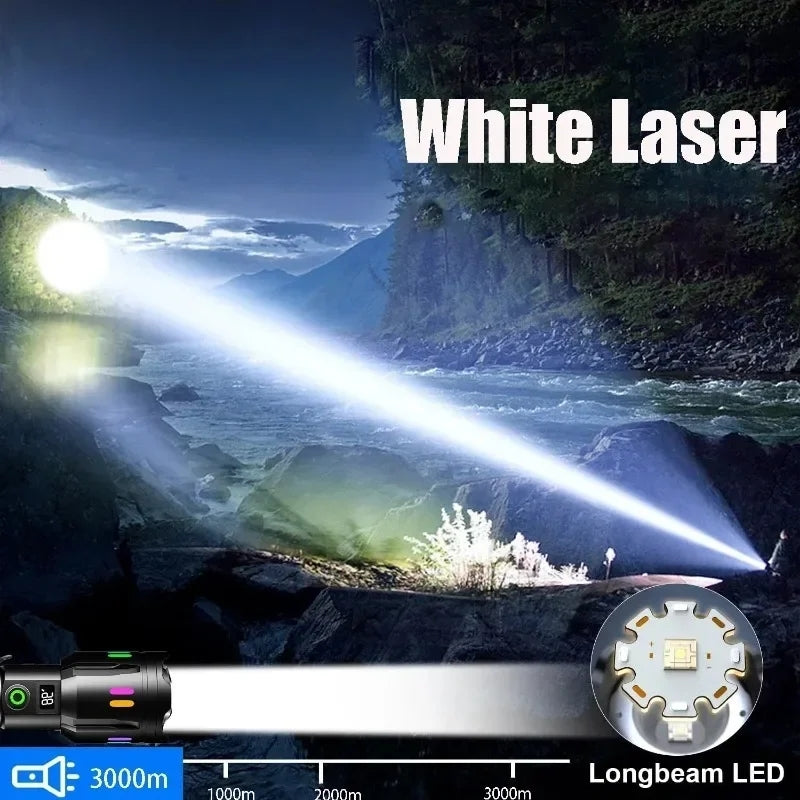 Laser Canon 2Km Ruilang Most Powerful LED Flashlight Rechargeable ...