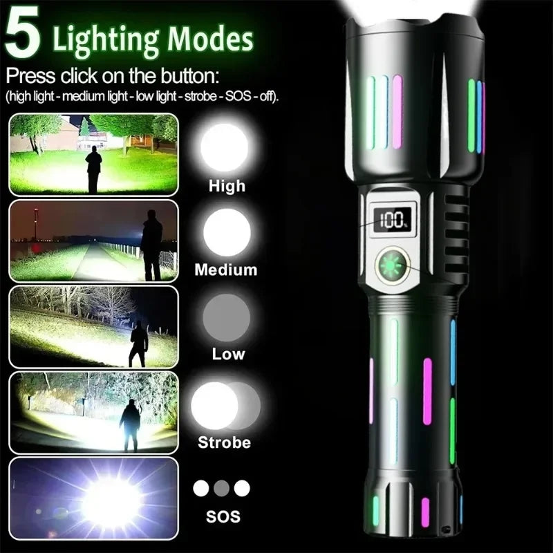 Laser Canon 2Km Ruilang Most Powerful LED Flashlight Rechargeable ...