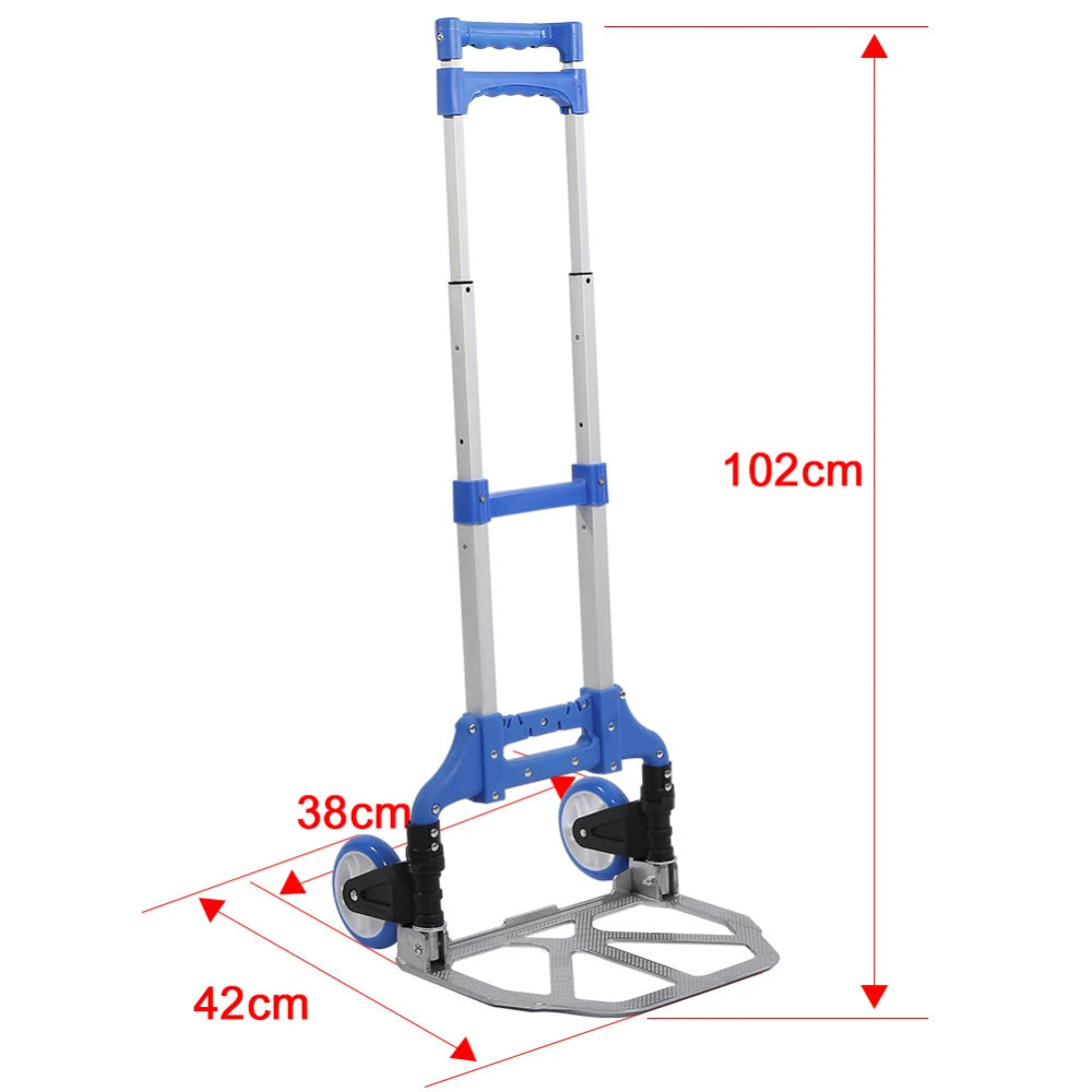 Foldable Hand Trolley, Aluminum Heavy Duty Luggage Trolley Hand Foldab ...